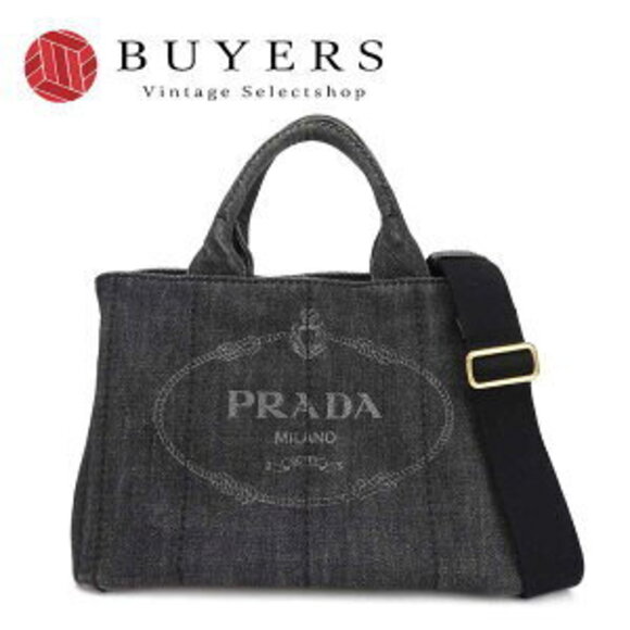 Prada | Bags | Prada Canapa Handbag Denim Black | Poshmark
